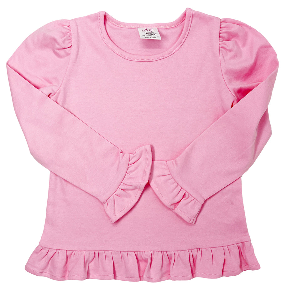 Girl's Long Sleeve RUFFLE Shirts – AJBLANKS